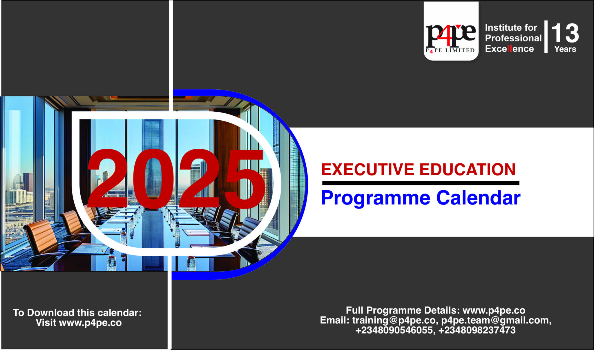 Download the 2025 Training Calendar – P4PE Institute