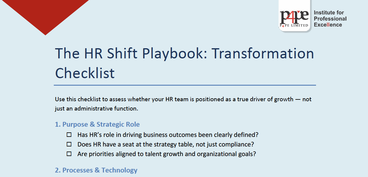 Download Checklist – The HR Shift Playbook – Transformation Checklist ...